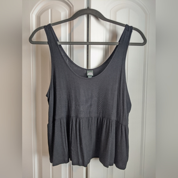 wild fable | Tops | Black Cropped Peplum Tank Top | Poshmark